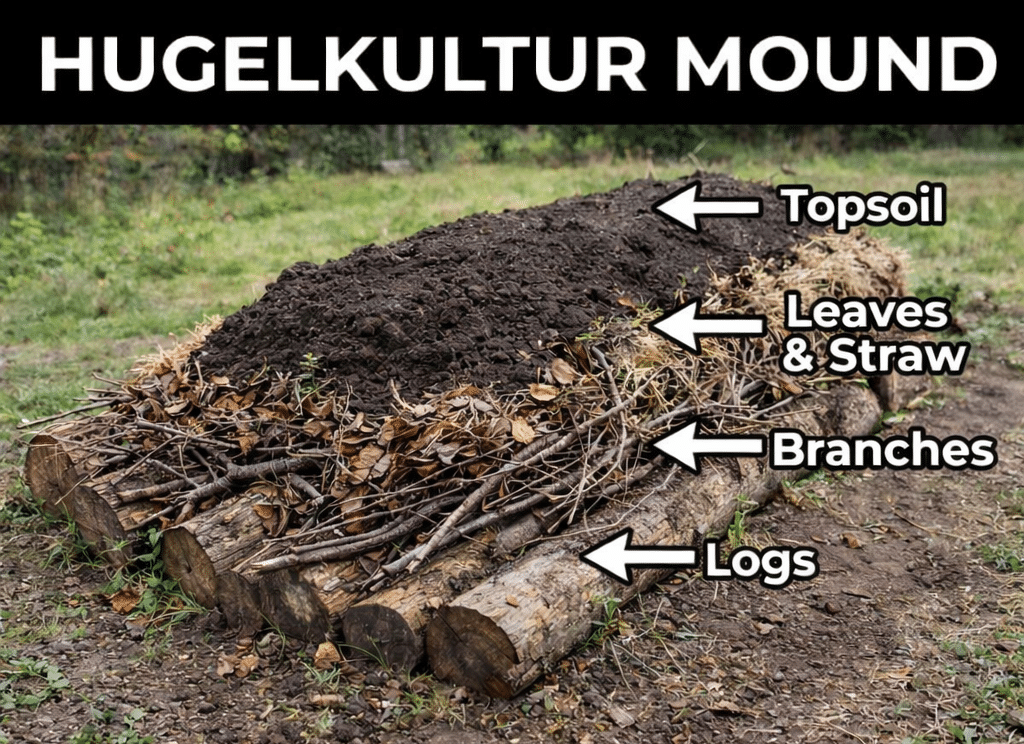 A Hugelkultur Mound Holds Water for Weeks Without Irrigation - Here’s ...