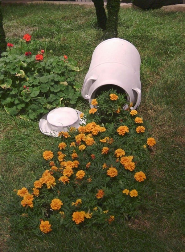15 Wonderful DIY Spilling Flower Pot Will Spill Joy Into Your Garden