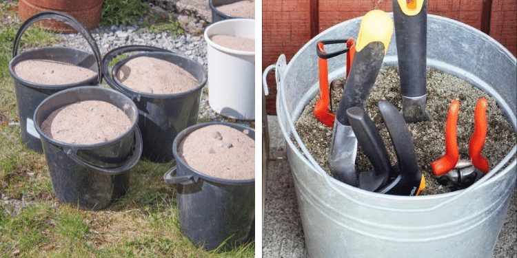 Keep Garden Tools Sharp and Rust-Free with a Sand and Oil Bucket